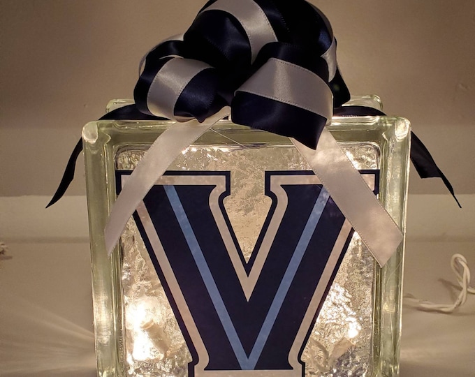 VILLANOVA University Wildcats Lighted Glass Block Nightlight and Decor ...