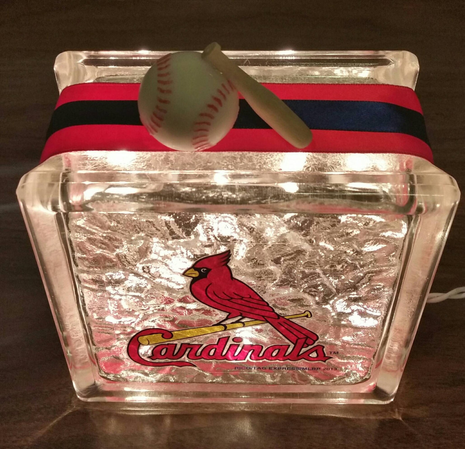 ST LOUIS CARDINALS Lighted Glass Block Nightlight and | Etsy