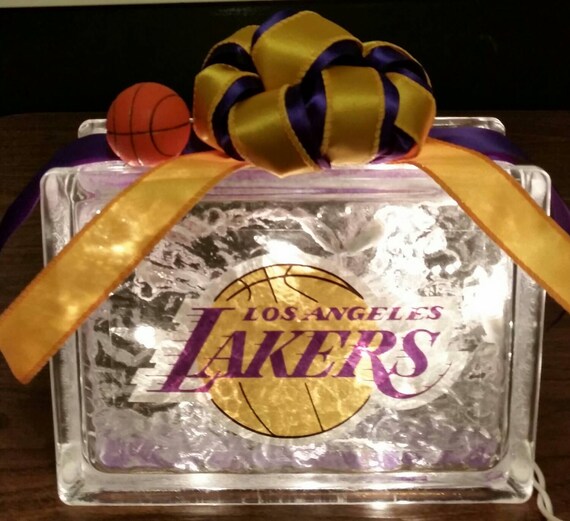 LOS ANGELES LAKERS Lighted Glass Block - Etsy