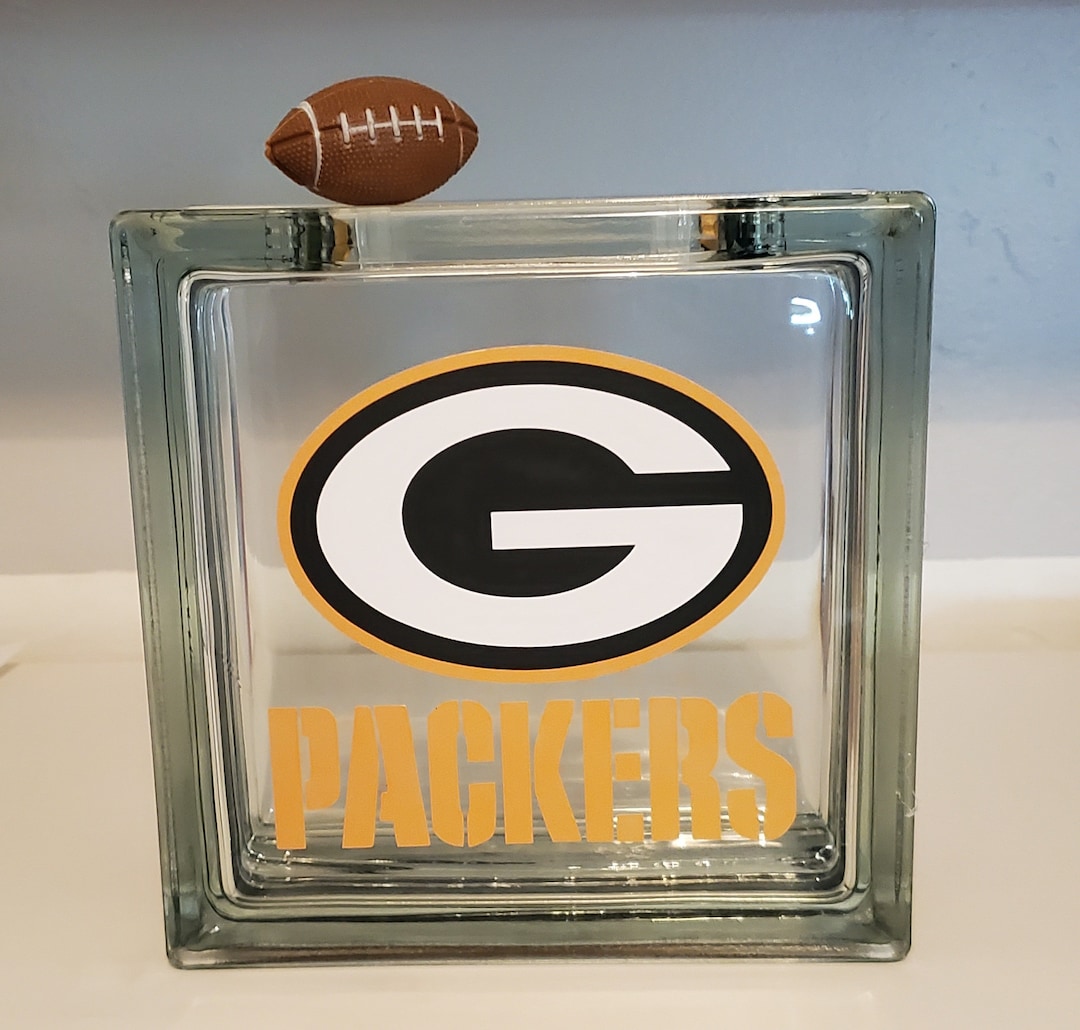Green Bay Packers Glass Block Bank – Football Coin Bank - Etsy