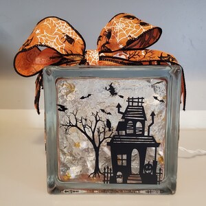 HALLOWEEN Lighted Glass Block - Etsy