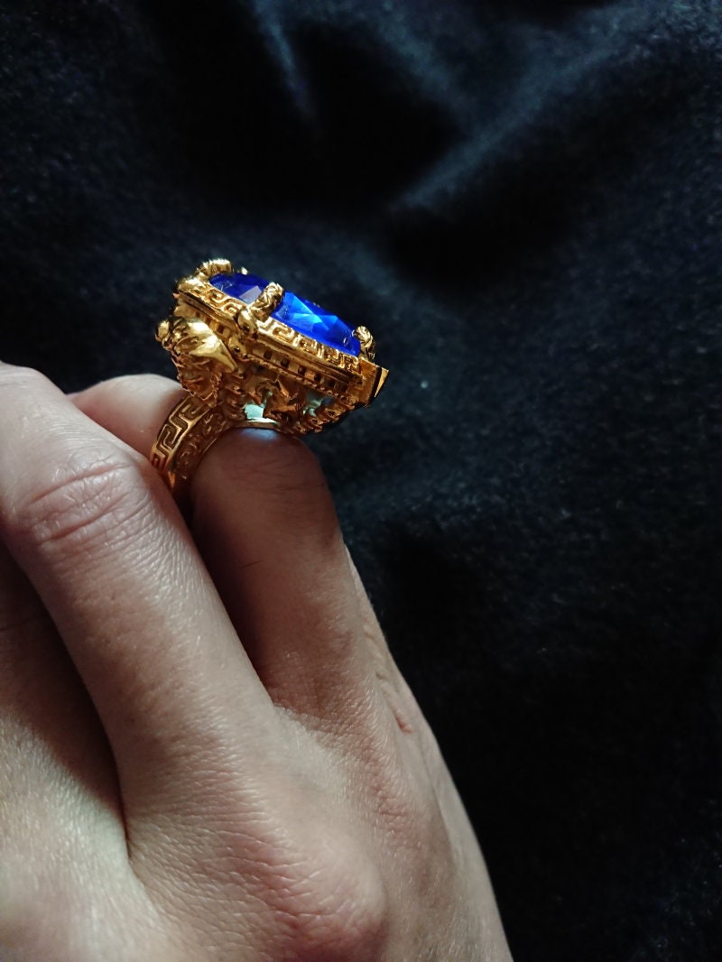 Vintage Versace Sapphire Ring - Etsy