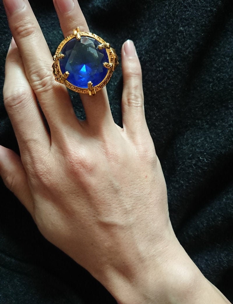 Vintage Versace Sapphire Ring - Etsy