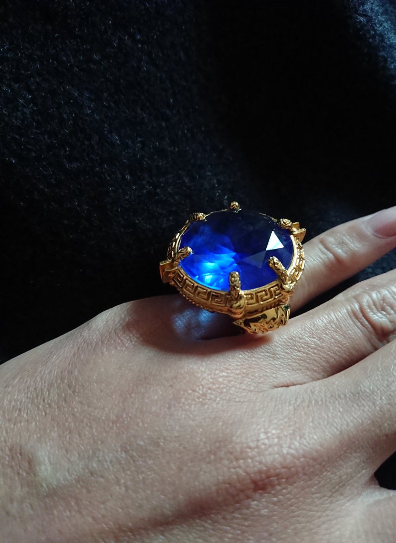 Vintage Versace Sapphire Ring - Etsy