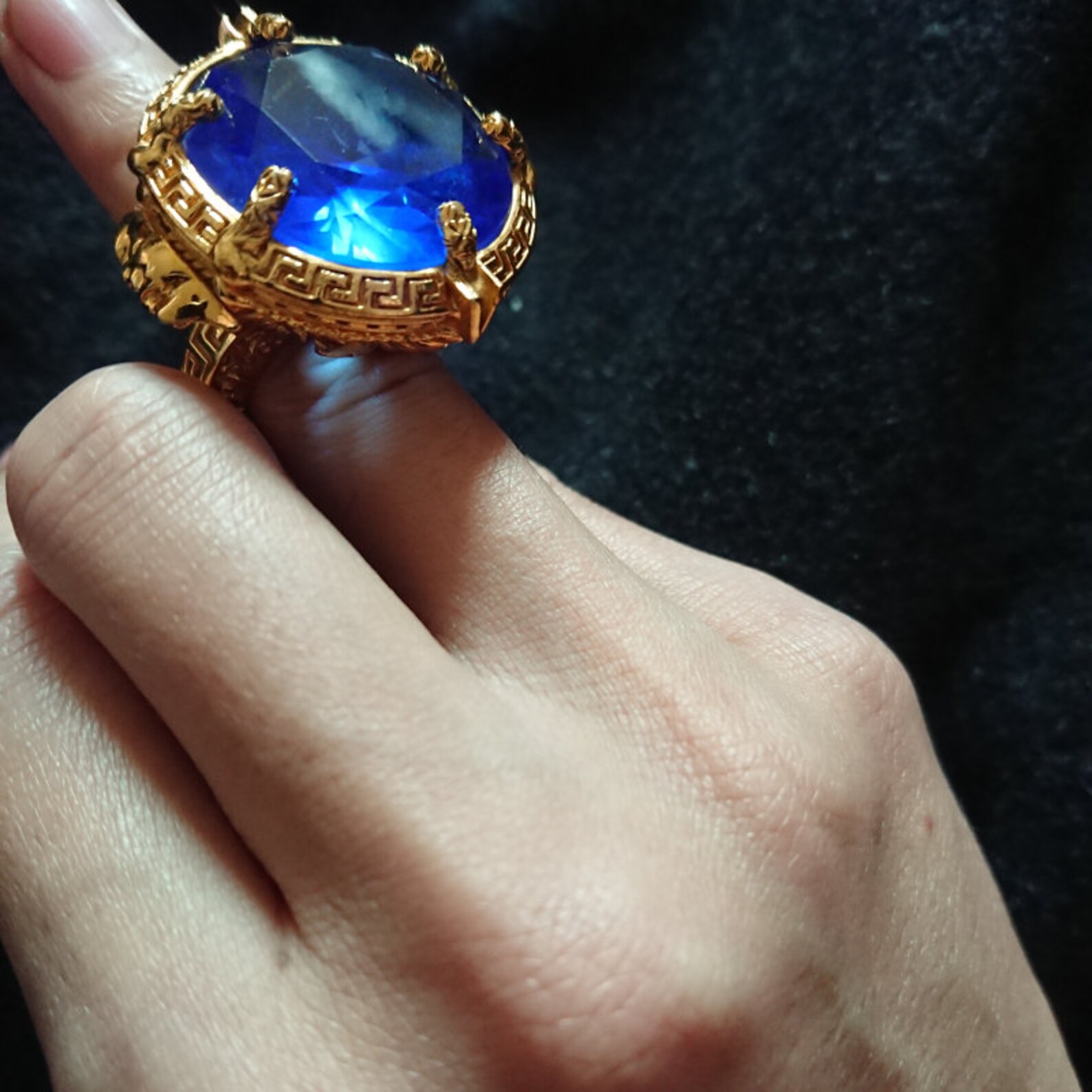 Vintage Versace Sapphire Ring - Etsy