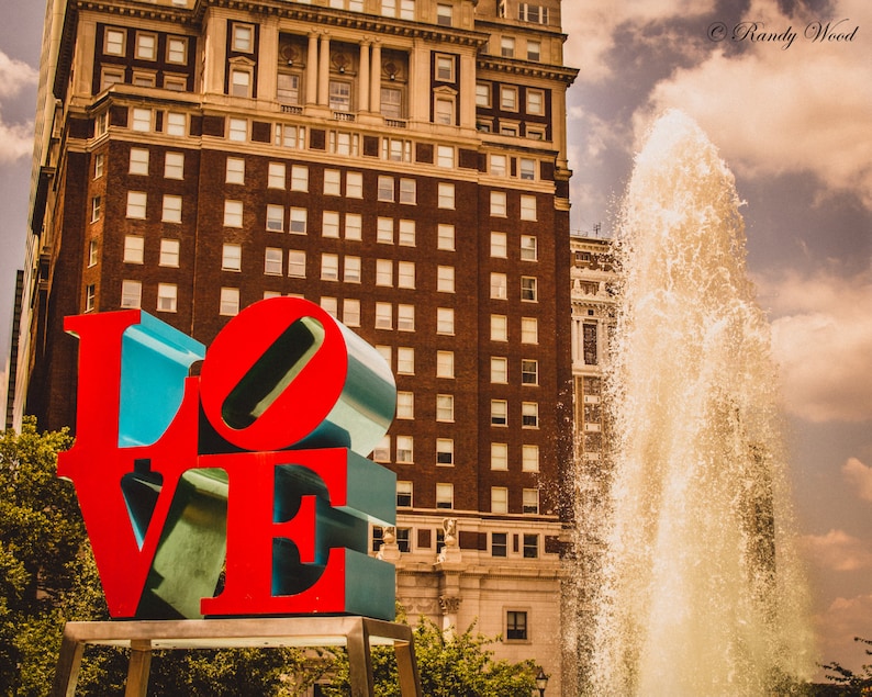 Love Park in Philadelphia Photography - Vintage - Urban Wall Art - Fine ...
