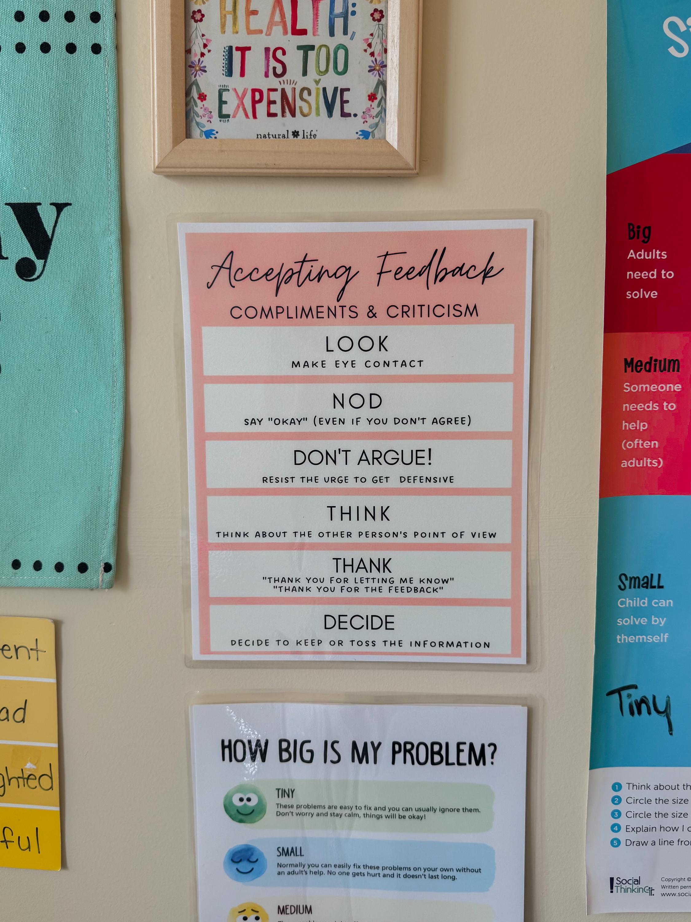 Accepting Feedback Anchor Chart Poster | Digital Download | Growth ...