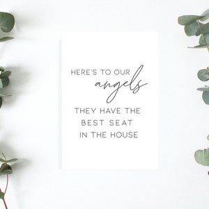 Here's to Our Angels Sign, Printable, Instant Download 4x6, 5x7, 8x10 ...