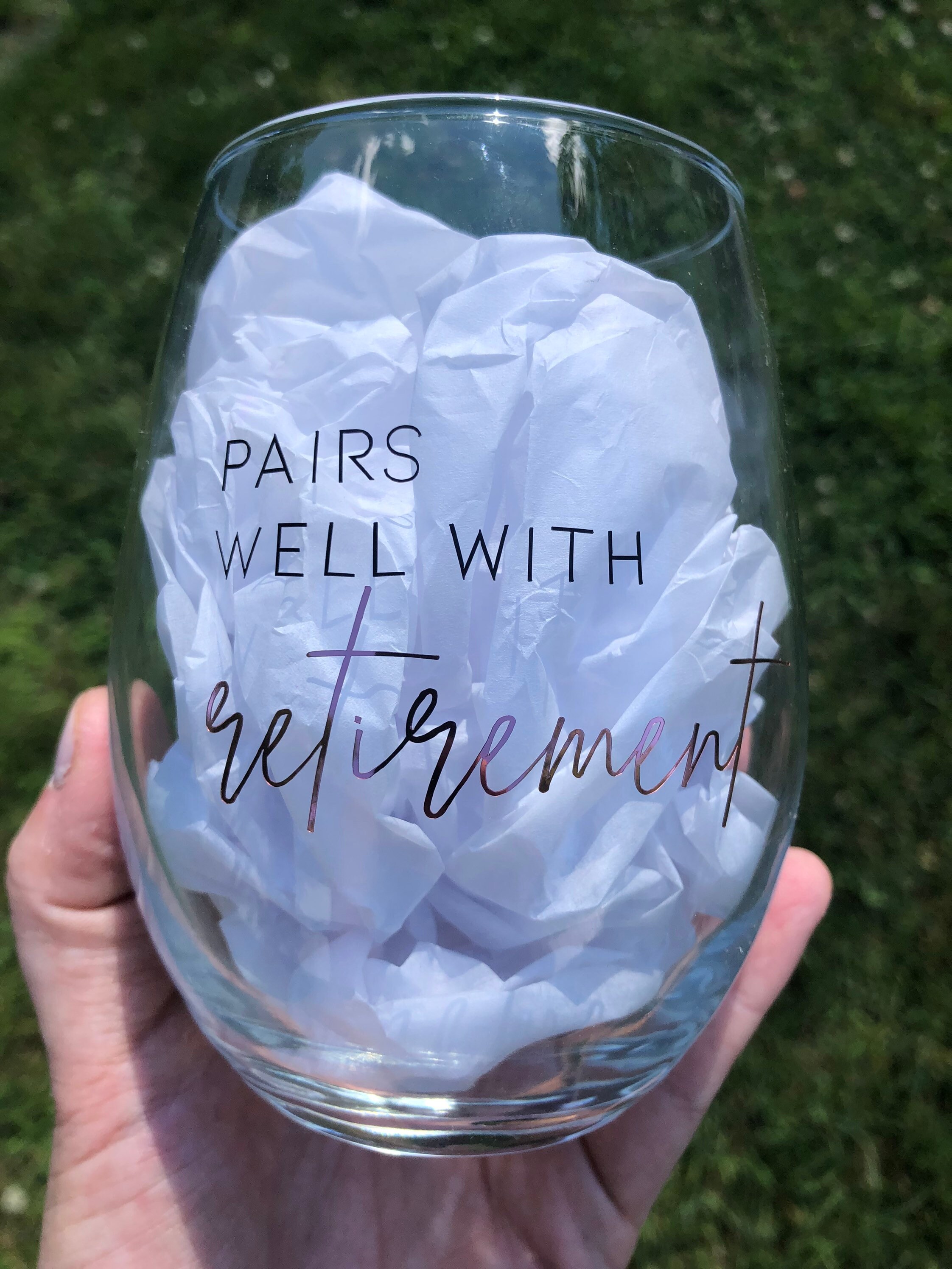 Retirement Wine Glass Set Retired Retirement Farewell Gift - Etsy
