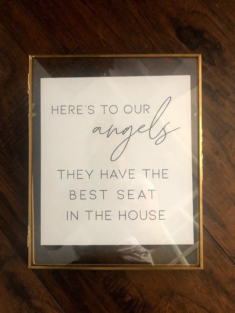 Here's to Our Angels Sign, Printable, Instant Download 4x6, 5x7, 8x10 ...