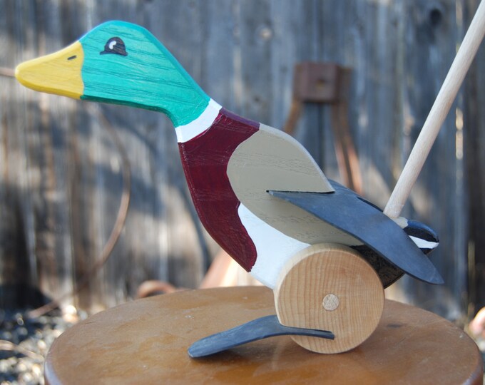 Wooden Walking Duck Mallard Duck Toy Chippewaddlers Children's Toy ...