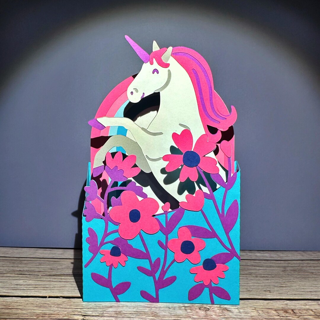 Unicorn Pop up Card - Etsy