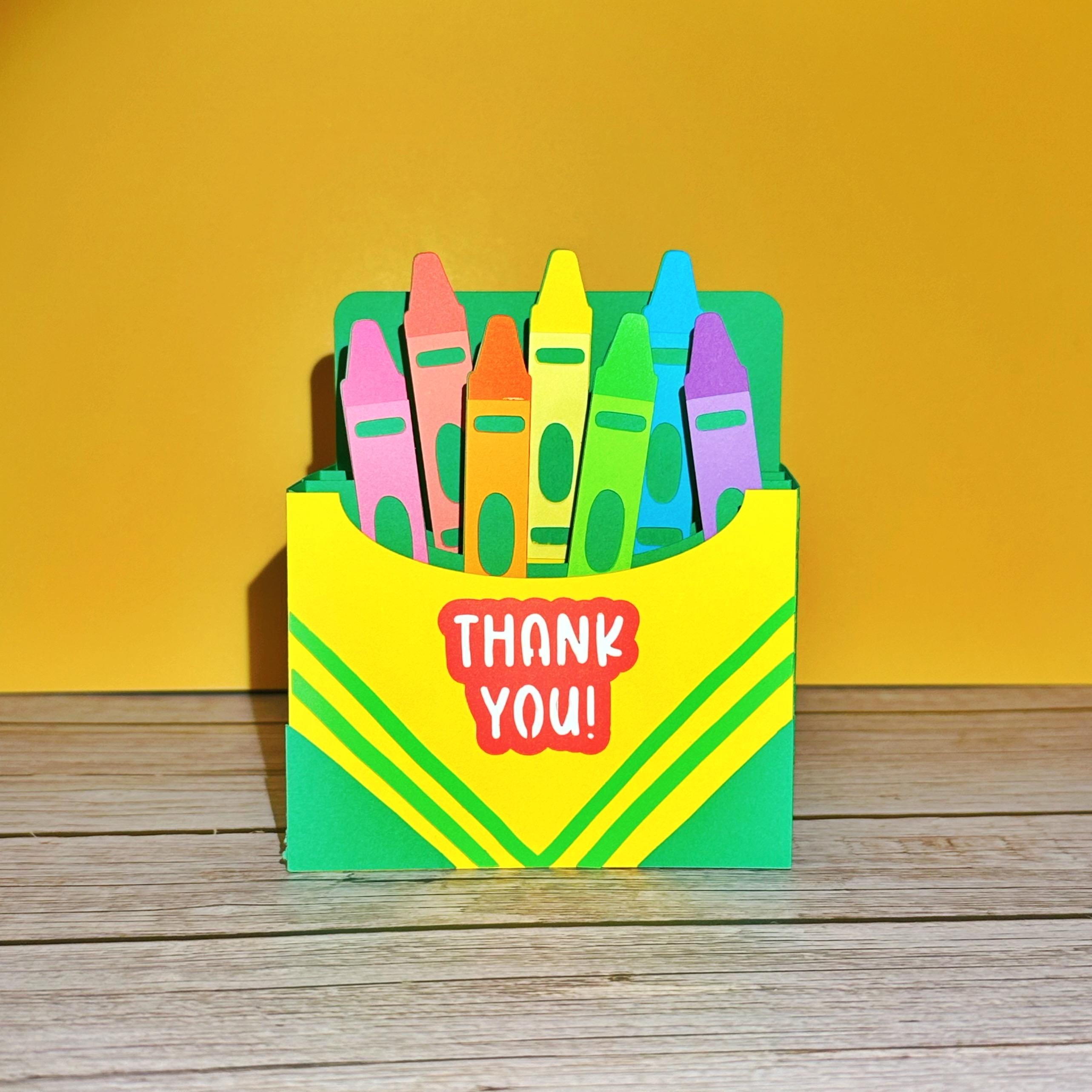 Crayon Teacher Thank You Pop up Card - Etsy