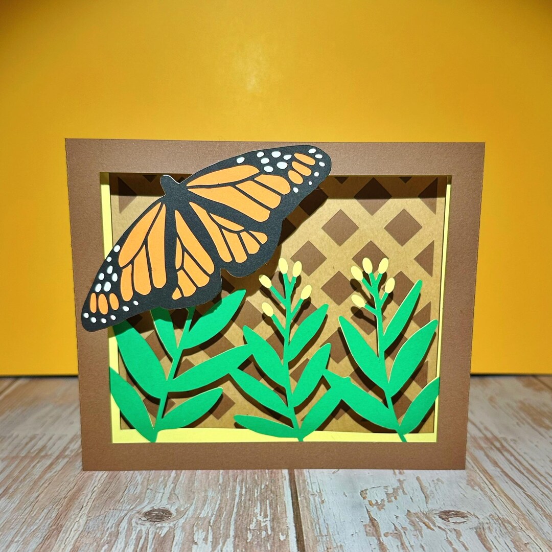 Monarch Butterfly and Milkweed Pop up Card - Etsy