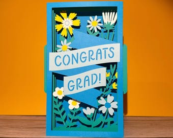 Book Lovers Graduation Pop-up Card: DIY Printable Template (PDF Card ...