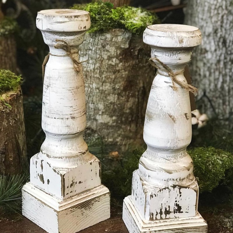 Large Wood Candle Stick - Etsy