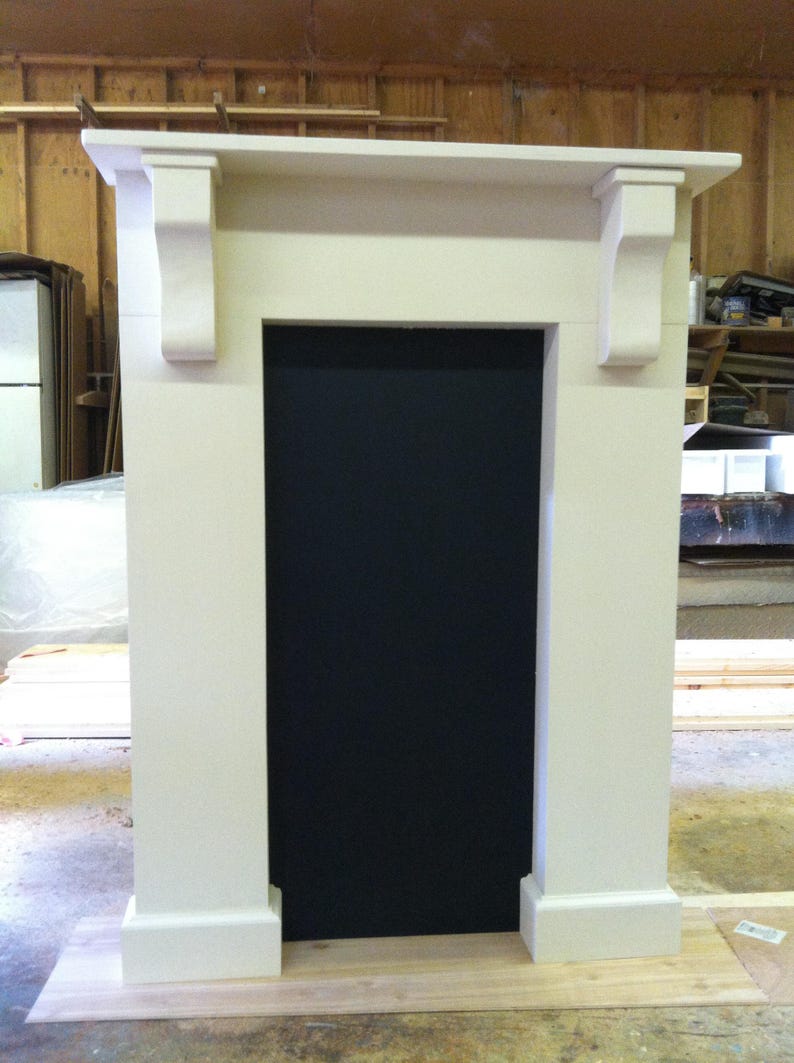 Faux Full Mantel Wooden Fireplace Mantel - Farmhouse Decor Fireplace ...