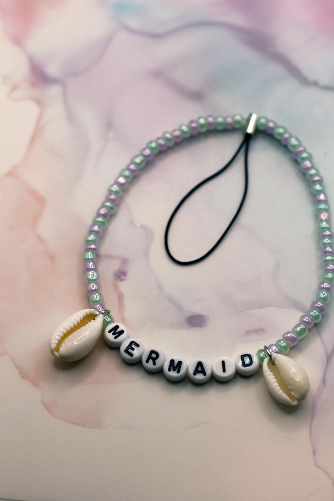 Mermaid Lavender and Mint Shell Phone Charm - Etsy