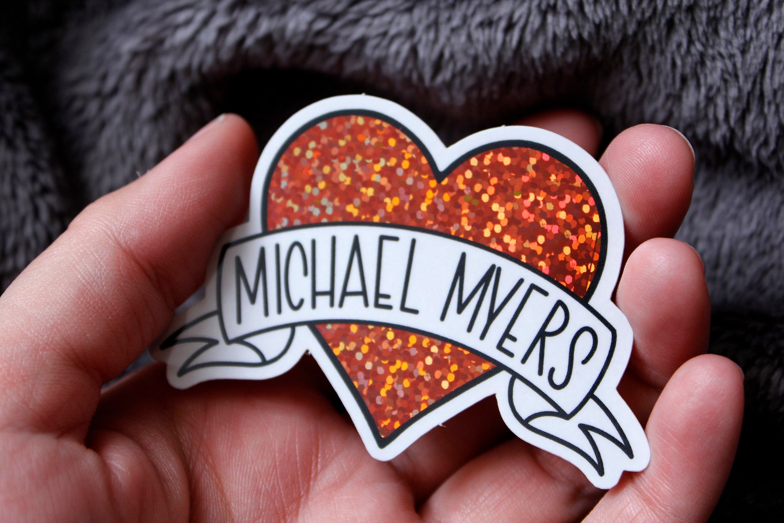 Michael Myers Glitter Heart Sticker - Etsy Singapore