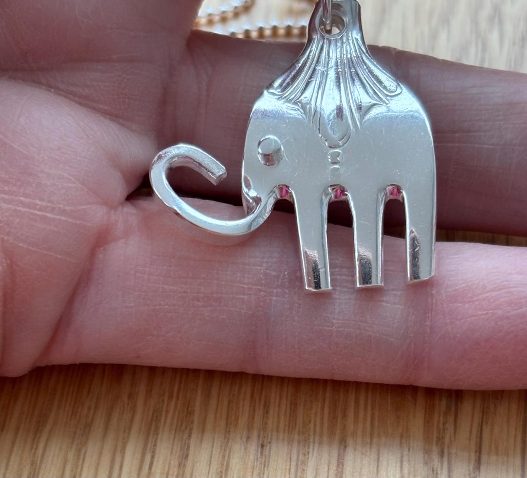 Beautiful Recycled Antique Solid Silver Elephant Pendant , Inc Sterling ...