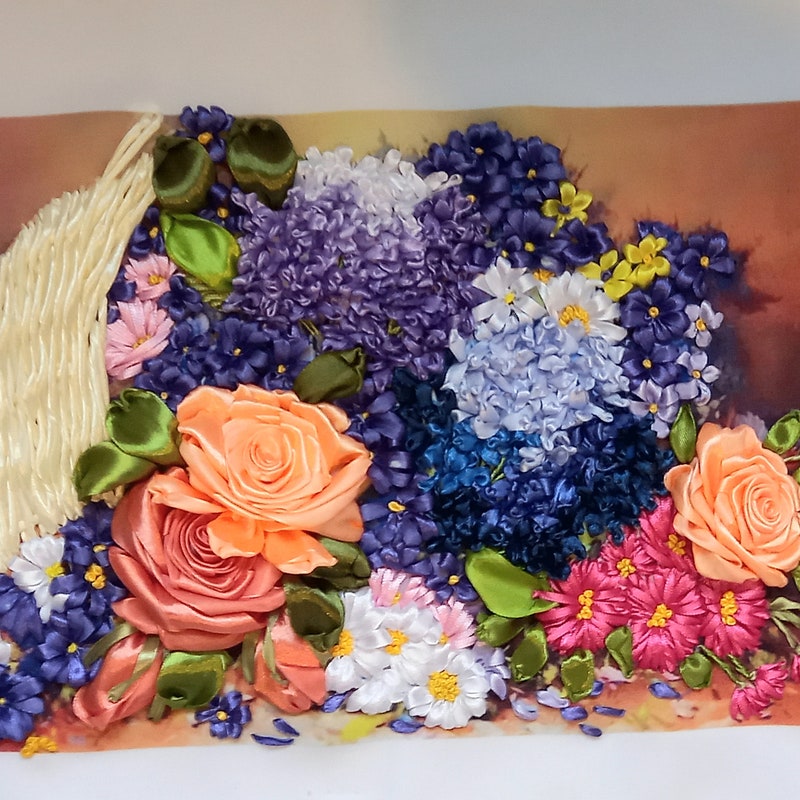 Ribbon Work Flowers - Etsy