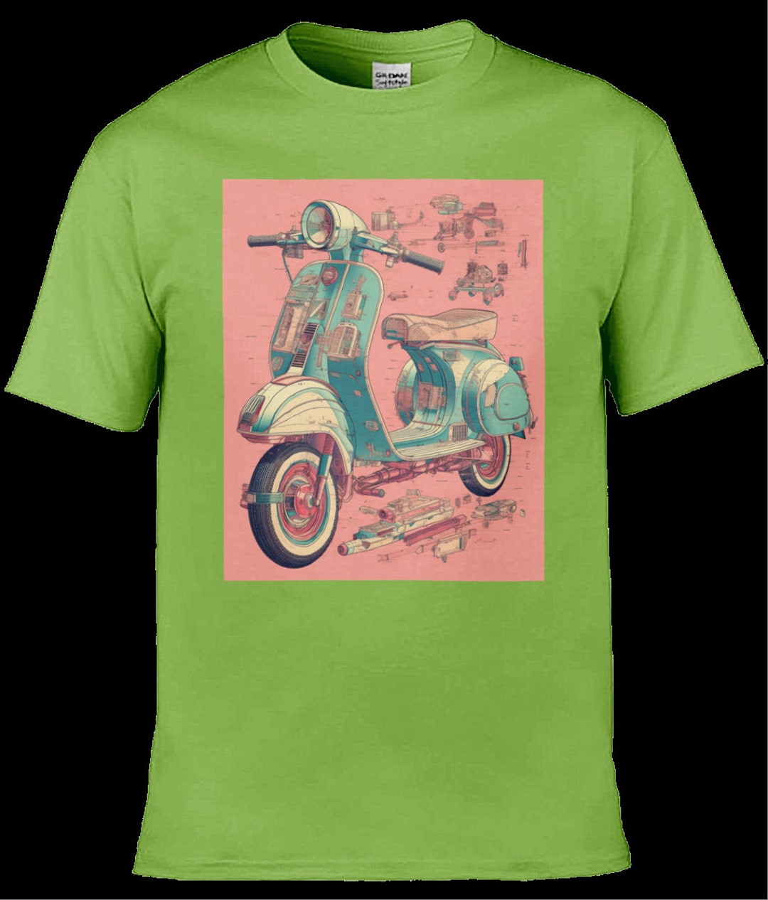 Scooter Exploded Diagram Softstyle Tshirt - Etsy