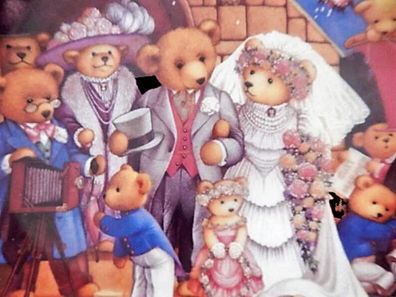 Plate Porcelain Wall Hanging Teddy Bear Wedding Carol Lawson - Etsy