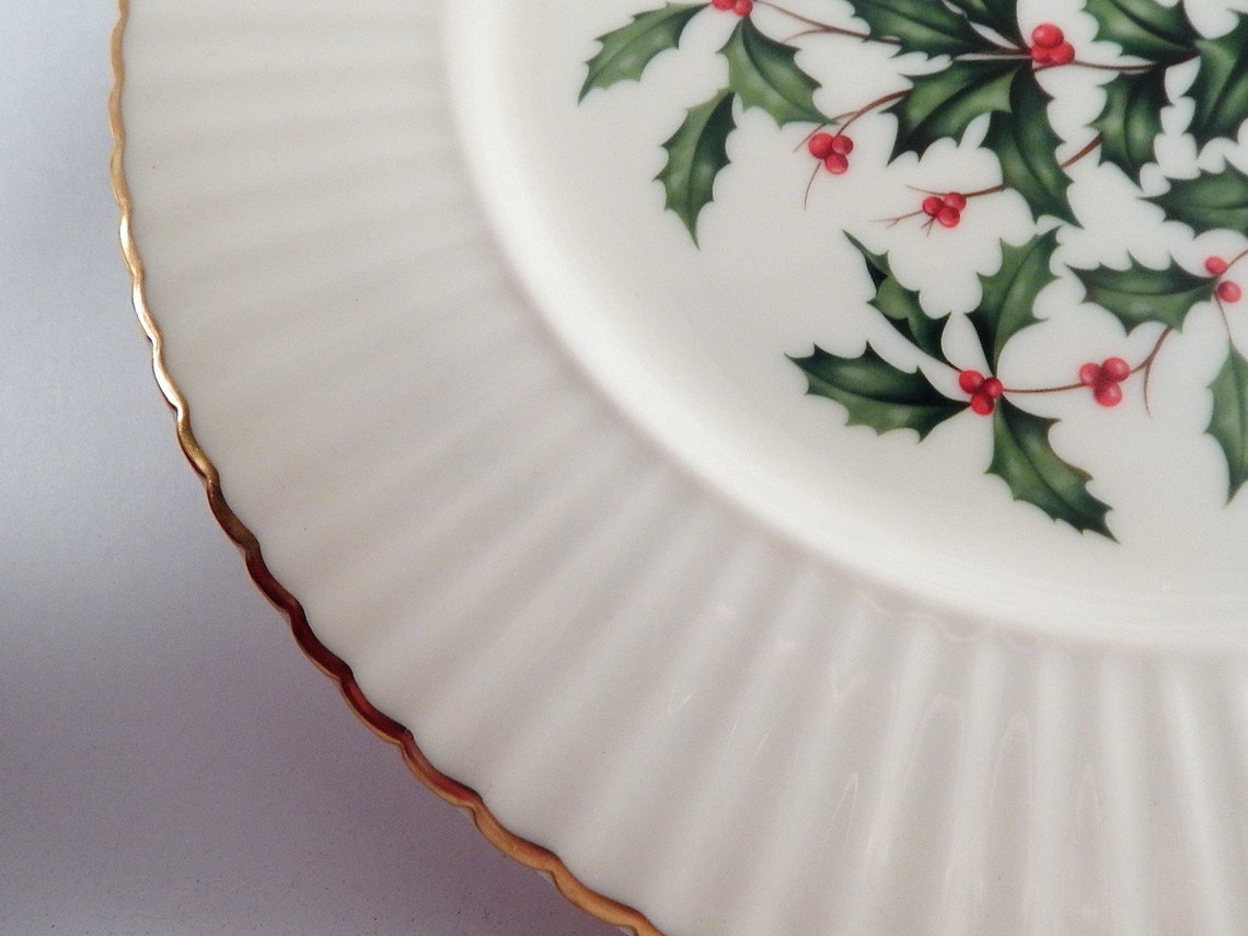 Plate Lenox Serving Platter Holly Berry Holiday Dish Fine | Etsy