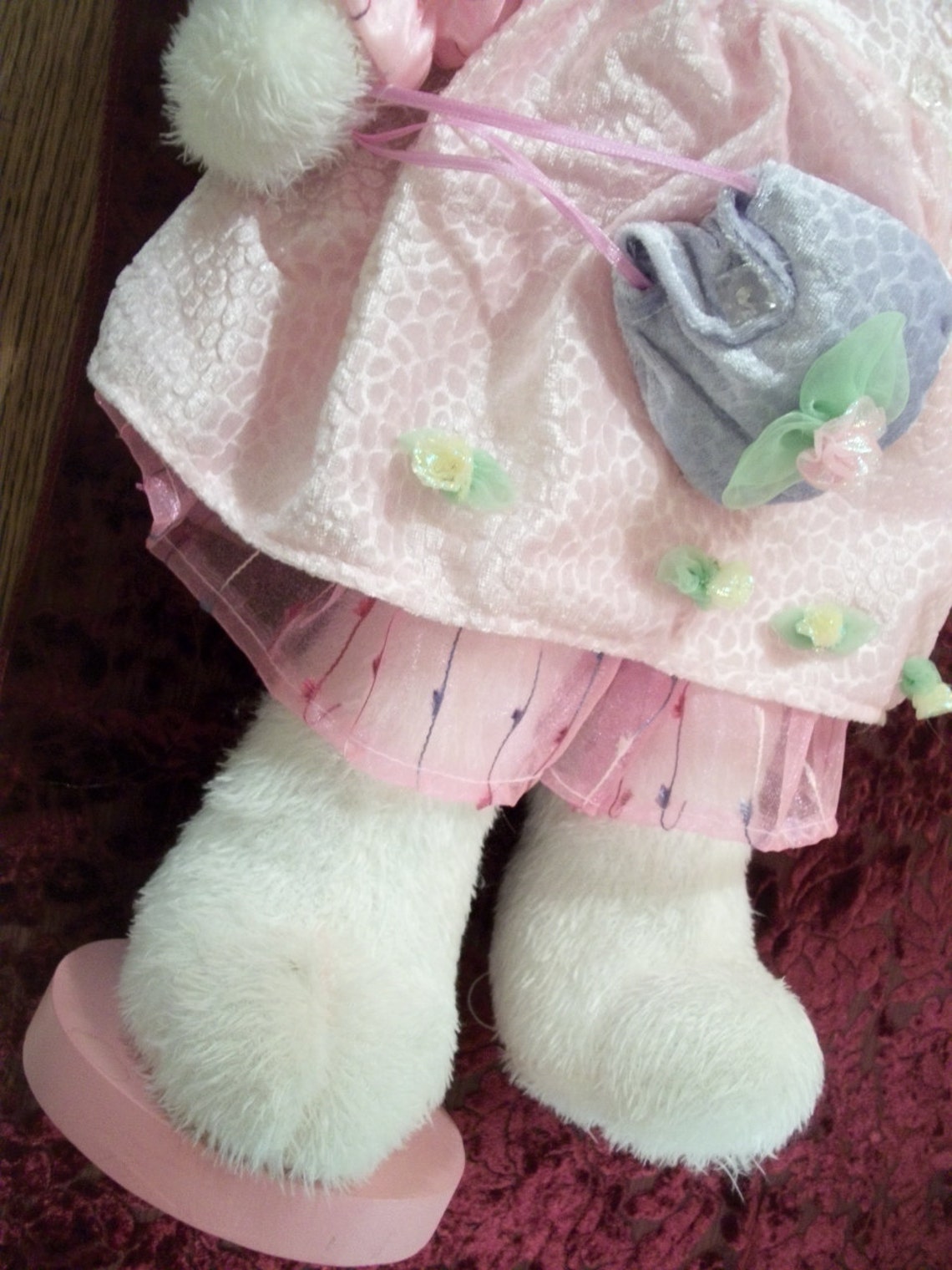 White Rabbit Stuffed Plush Animal Pink Dress and Hat 26 | Etsy