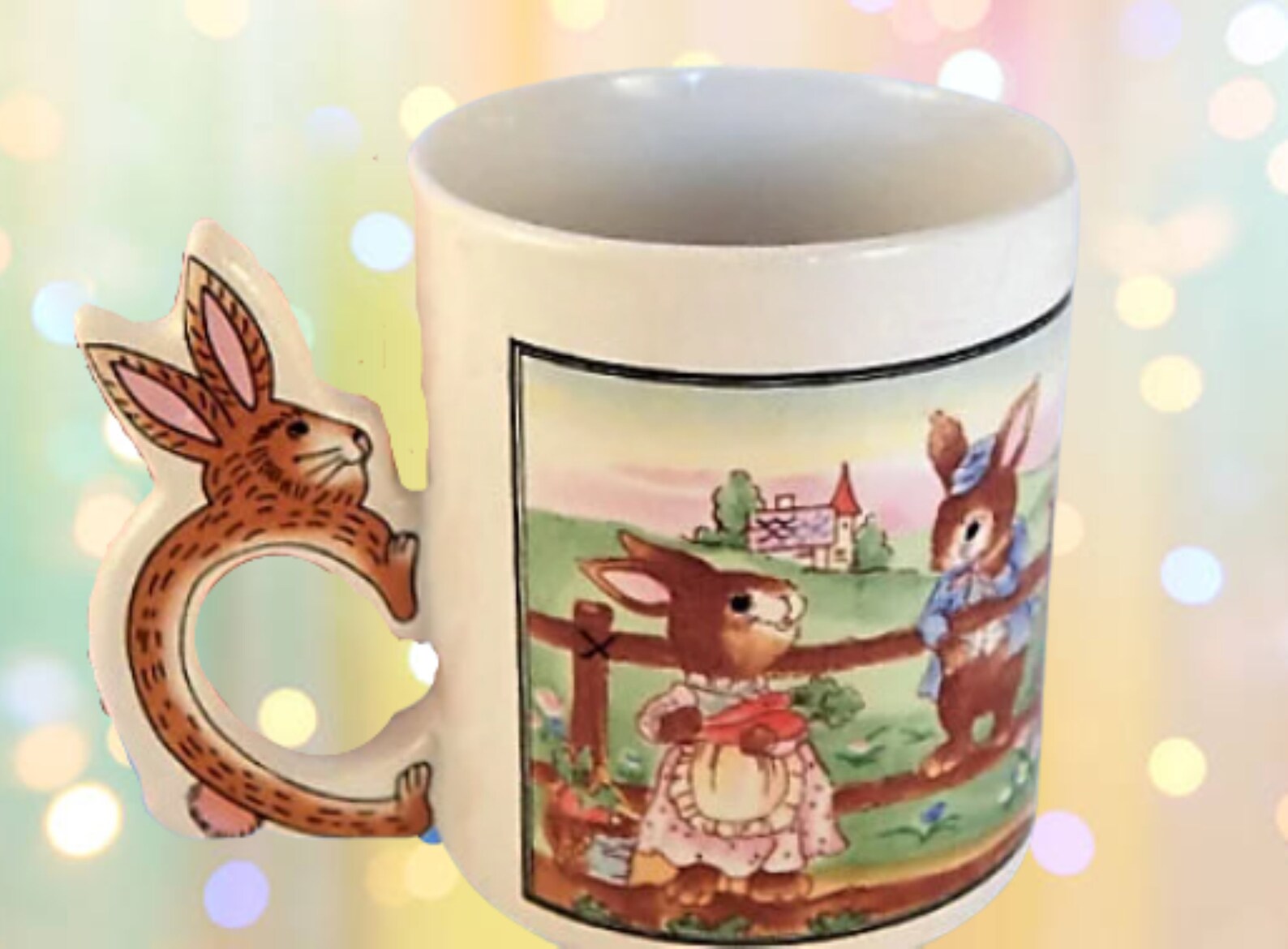 Mug Brown Bunny Rabbit Couple Beverage Coffee Tea Serving Cup - Etsy
