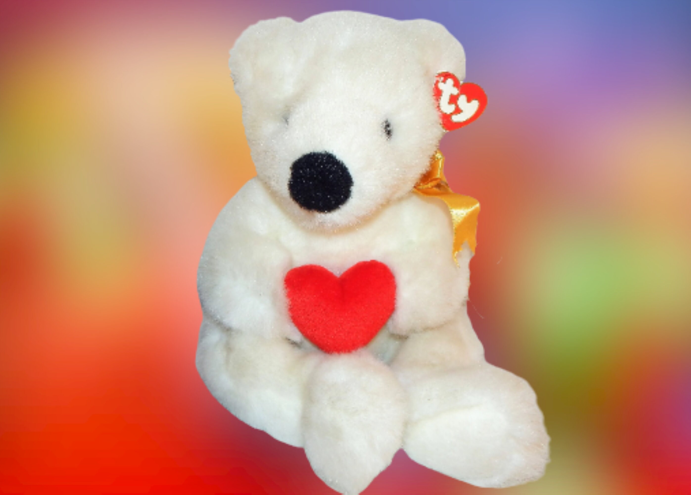 TY BEAR Beanie Buddies Romeo White Plush Stuffed Animal - Etsy