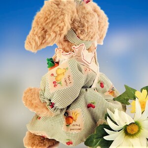 Bunny Rabbit Stuffed Animal Beige 12 Gril Spring Garden Easter ...
