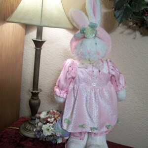 White Rabbit Stuffed Plush Animal Pink Dress and Hat 26 | Etsy