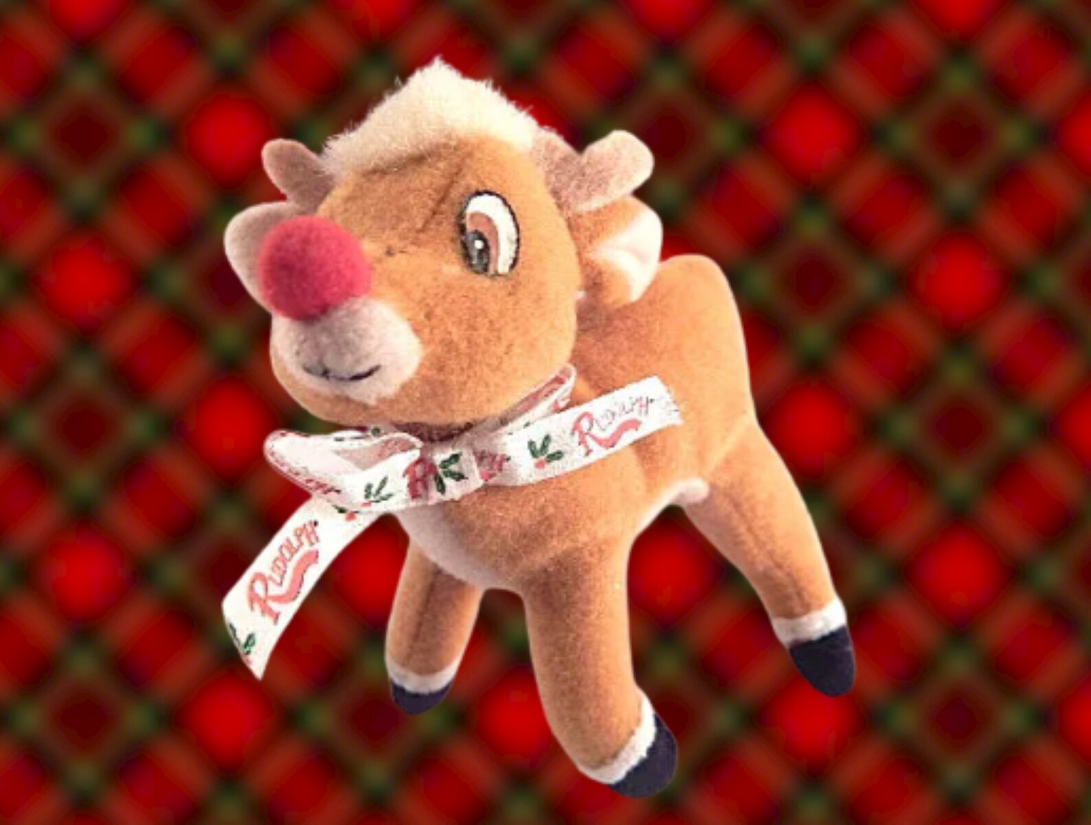 Rudolph the Red Nosed Reindeer Christmas Tree Ornament Stuffed Animal ...
