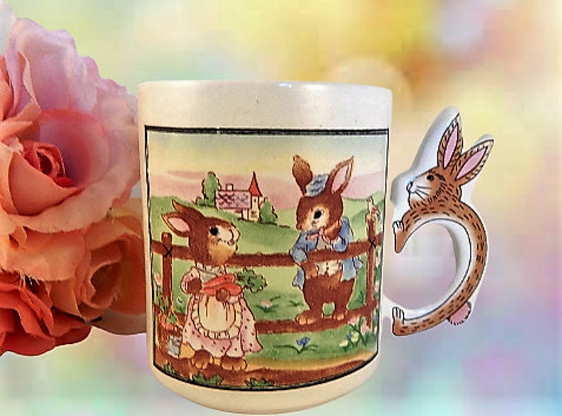 Mug Brown Bunny Rabbit Couple Beverage Coffe Tea Serving Cup | Etsy