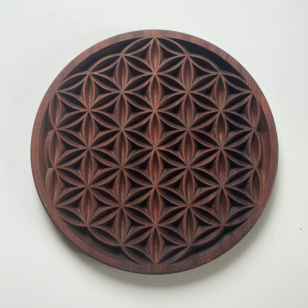 Flower of Life in Carved Wood / Solid Sapele - Etsy