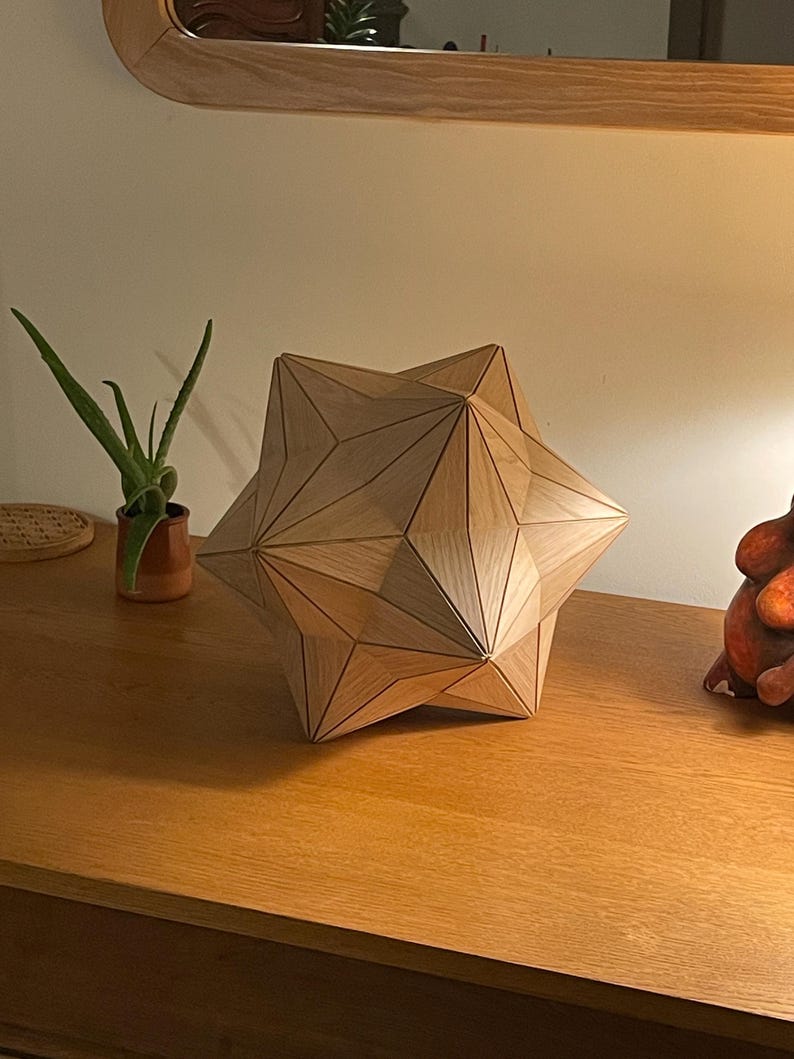 Sacred Geometry Star in Solid Oak - Etsy