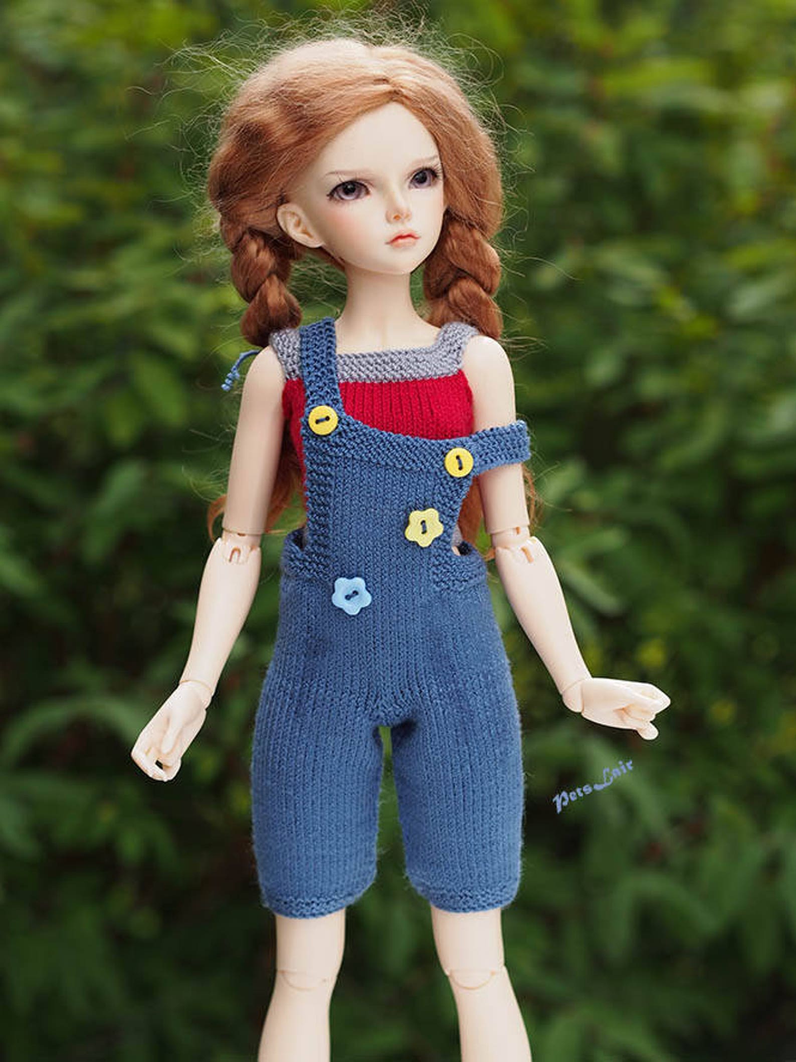 Minifee clothing hand knitted overall Pants jeans Clothes | Etsy