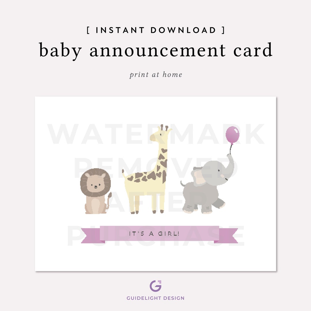 Baby Animal Parade Card Printable - Etsy