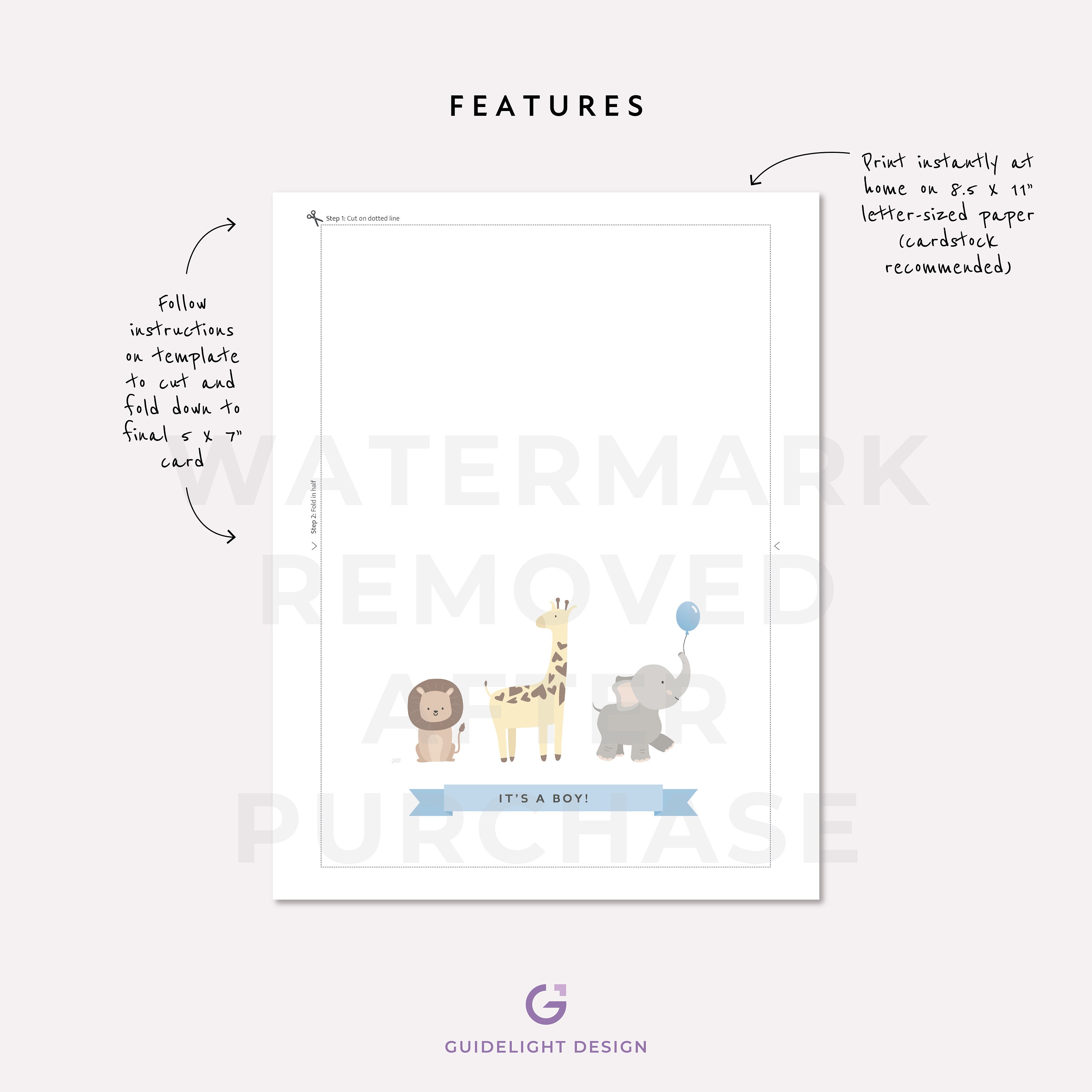 Baby Animal Parade Card Printable - Etsy