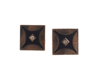 Vintage Swank Gold Tone and Black Resin "n" Monogram Cuff Links. Swank ...