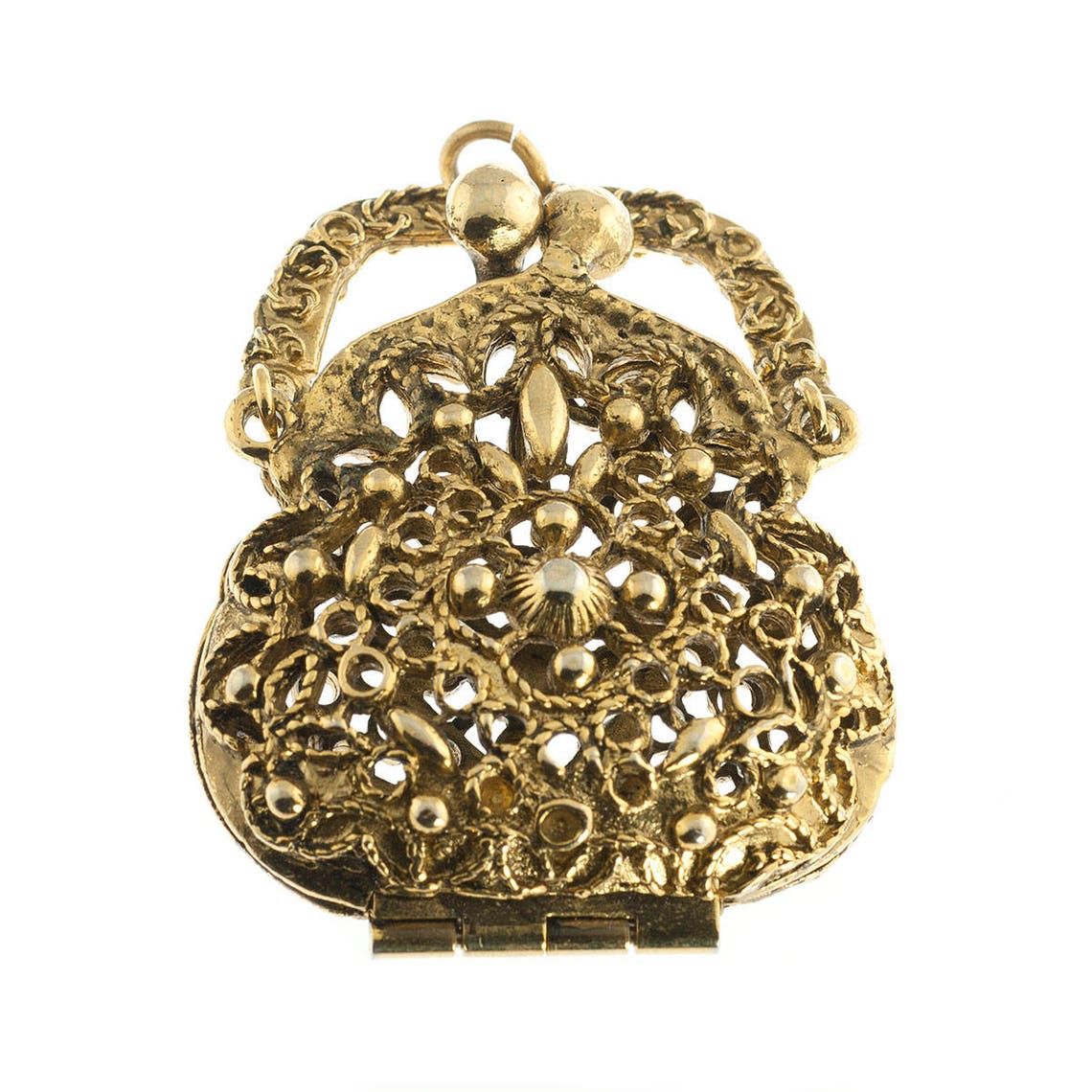 Art Gold Plated Coin Purse Pendant - Etsy