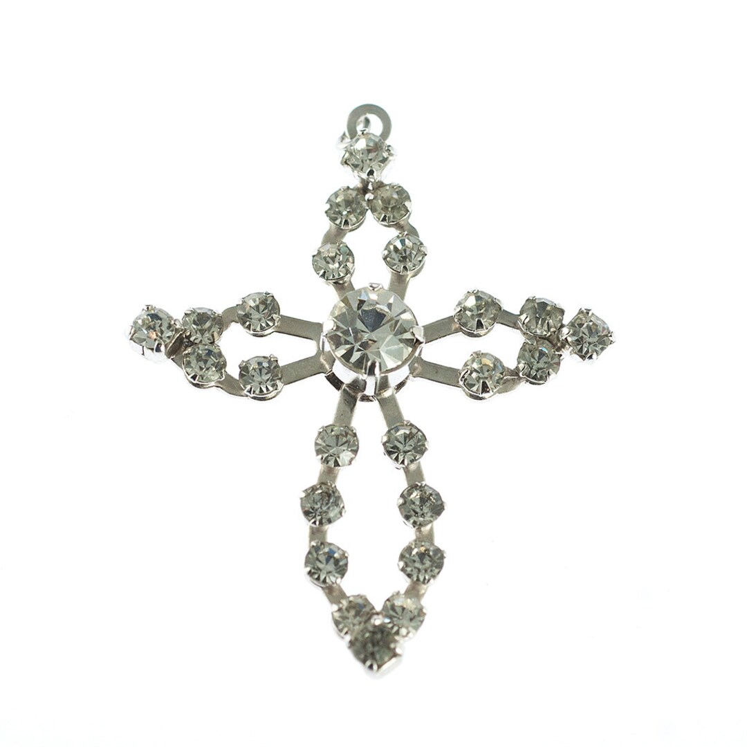 Salesilver Rhinestone Cross Pendant - Etsy