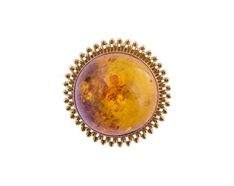 18k Gold Amber Ring | Etsy