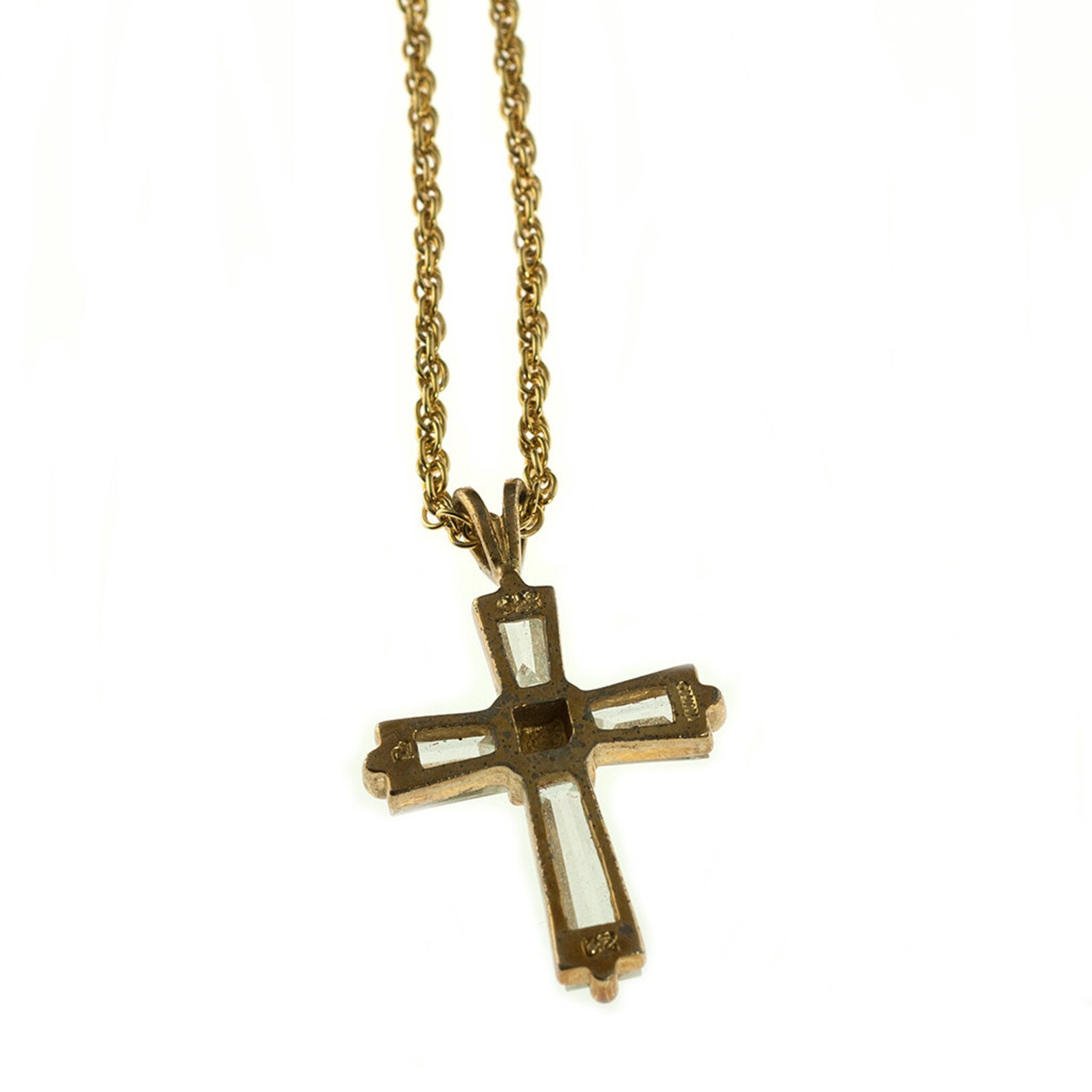 SALE Rhinestone Cross Necklace - Etsy