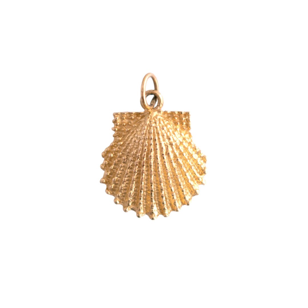 14K Gold Shell Charm - Etsy