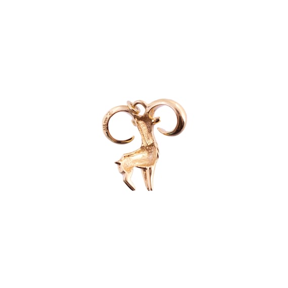 14K Gold Ram Charm - Gem