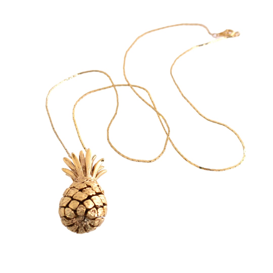 Vintage Pineapple Pendant on Chain - Etsy