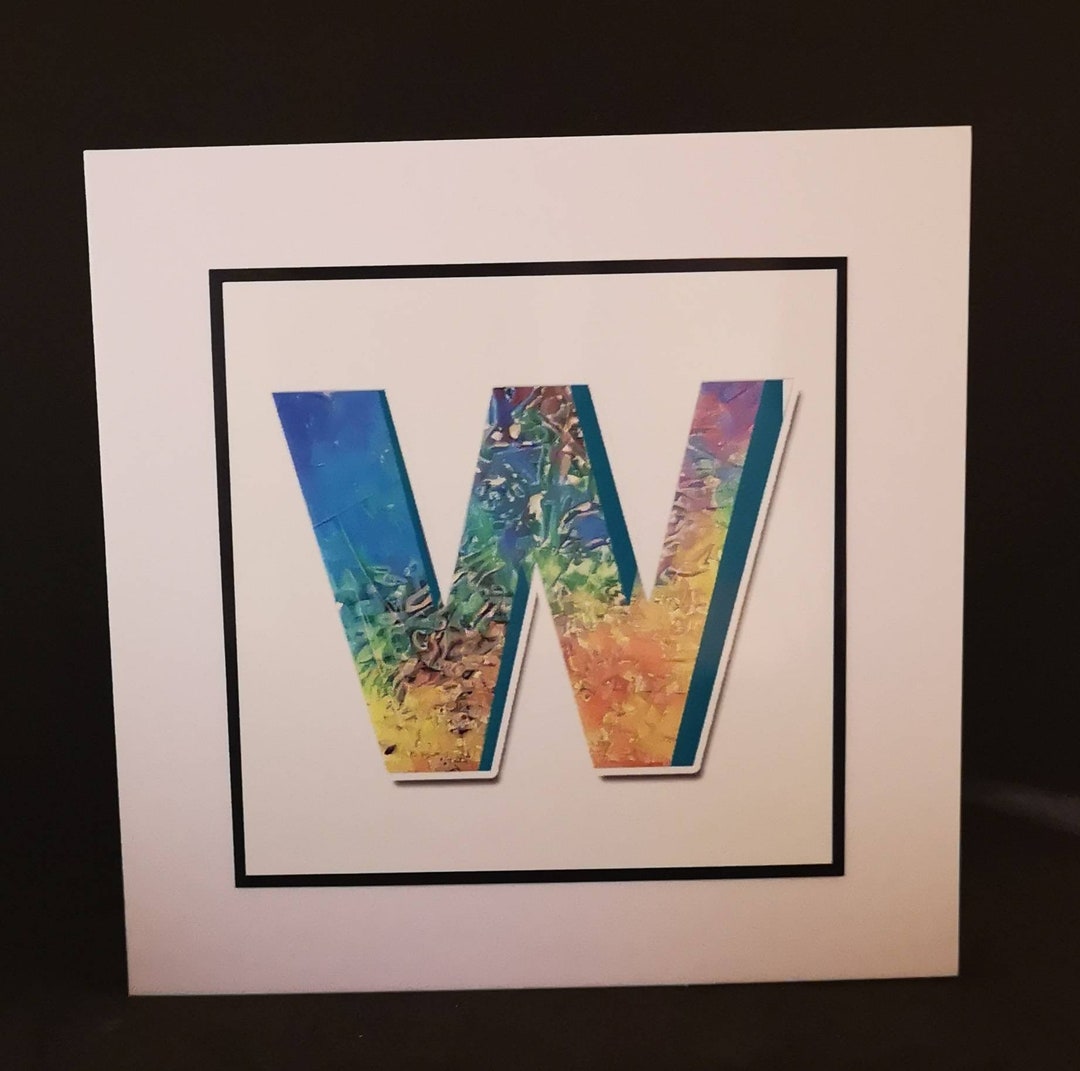 Colourful Alphabet 5x5 Card 'W'. - Etsy