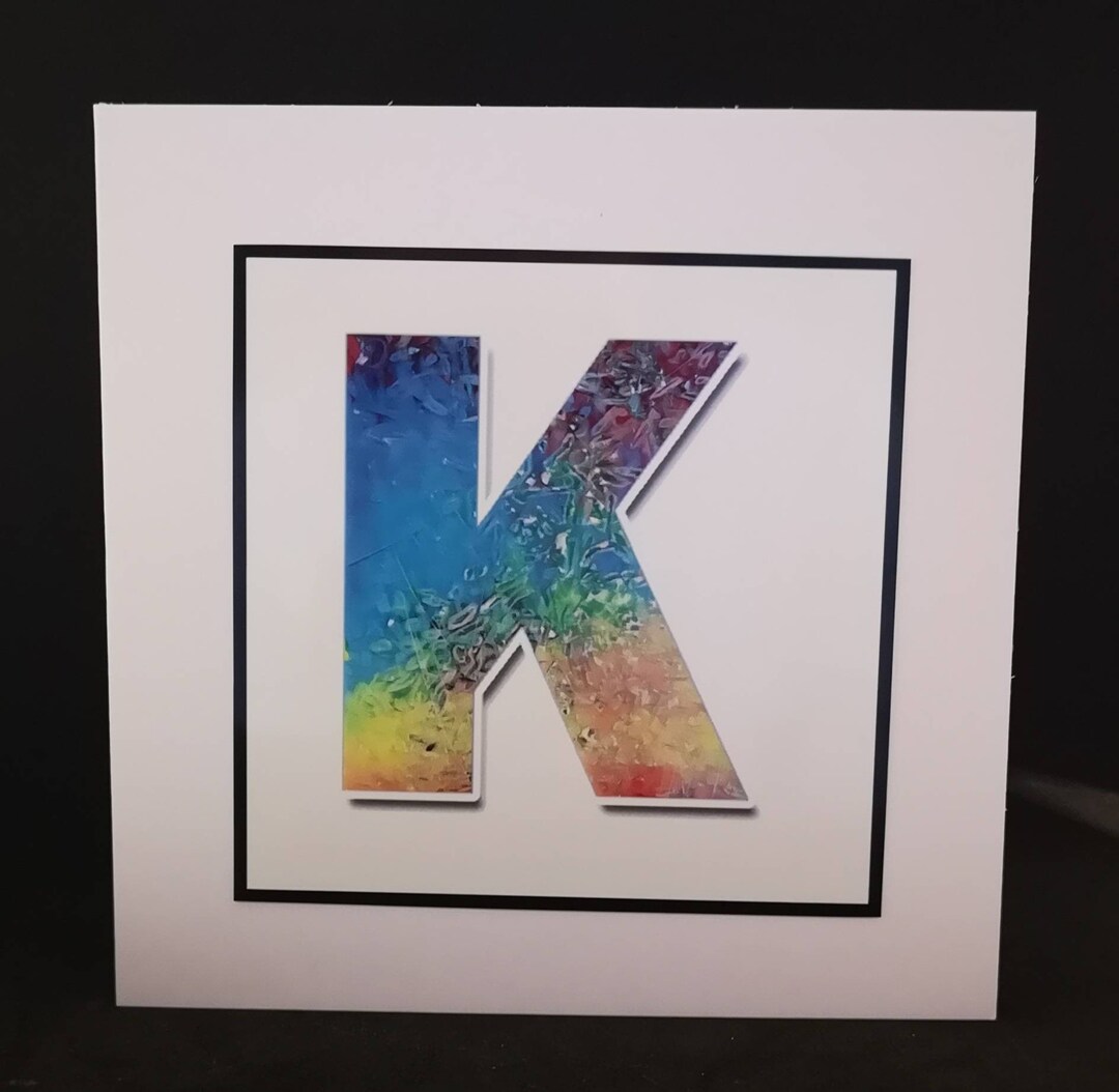 Colourful Alphabet 5x5 Card, 'K'. - Etsy